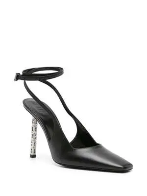 Gcds 120mm Slingback Leather Pumps - Black