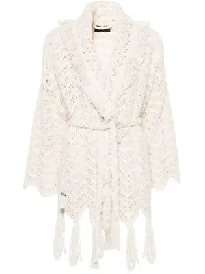 Alanui Chevron-knit Fringed Cardigan