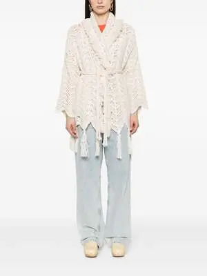 Alanui Chevron-knit Fringed Cardigan