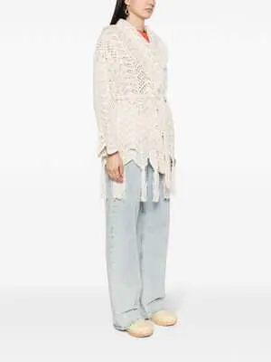 Alanui Chevron-knit Fringed Cardigan