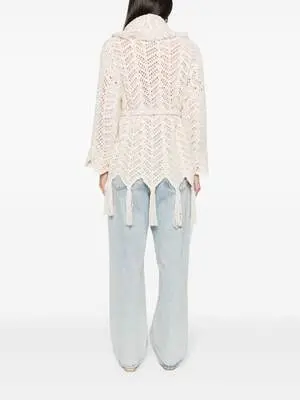 Alanui Chevron-knit Fringed Cardigan
