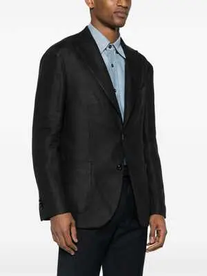Boglioli Single-breasted Linen Blazer - Blue