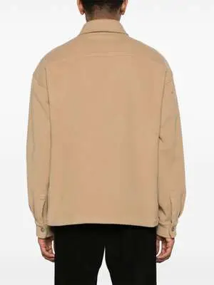 Palm Angels Logo-embroidered Shirt Jacket - Neutrals