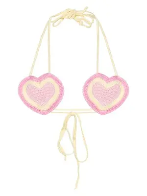 Gcds Crochet Bikini Top - Yellow