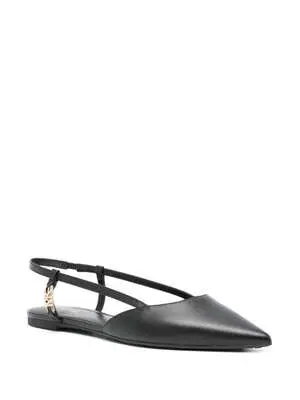 Michael Kors Logo Plaque Leather Pumps
