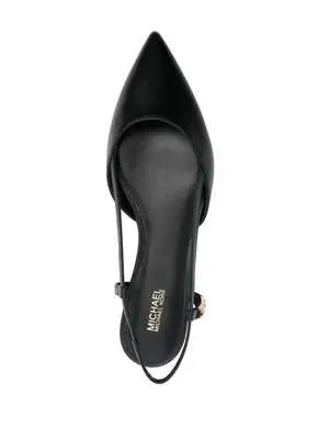 Michael Kors Logo Plaque Leather Pumps