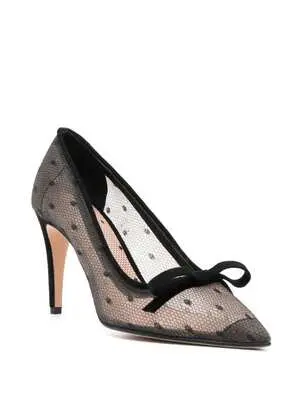 Red Valentino Pointed-toe Point D'esprit Pumps