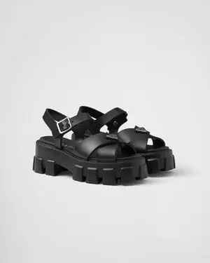 Prada Monolith Rubber Sandals - Black