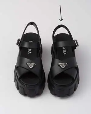 Prada Monolith Rubber Sandals - Black