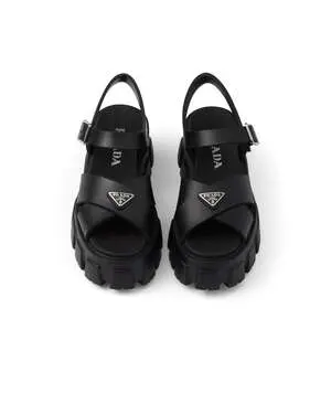 Prada Monolith Rubber Sandals - Black