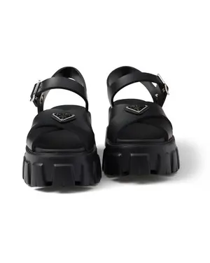 Prada Monolith Rubber Sandals - Black