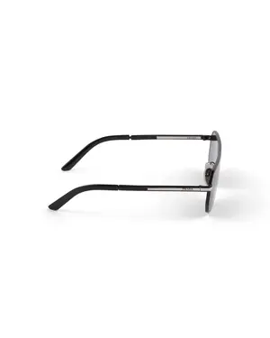 Prada Sunglasses With Metal Frame And Iconic Metal Plaque