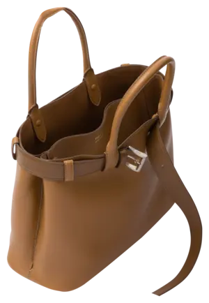 Prada Prada Leather Handbag With Belt Caramel