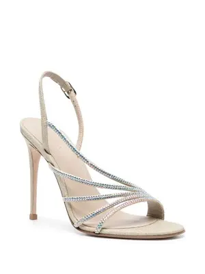 LE SILLA Scarlet 105mm Glitter Sandals - Gold