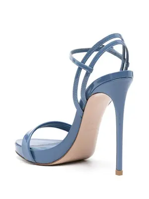 LE SILLA Gwen 120mm Patent-leather Sandals - Blue