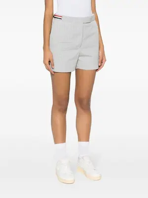 Thom Browne Striped Seersucker Shorts - Grey