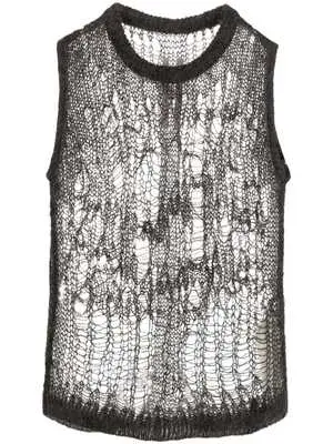 Rick Owens Open-knit Tank Top - Grey
