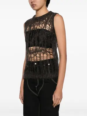 Rick Owens Open-knit Tank Top - Grey