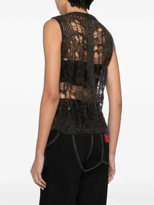 Rick Owens Open-knit Tank Top - Grey