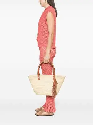Alanui Large Icon Palm Leaf Raffia Tote Bag - Neutrals