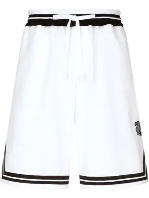 Dolce & Gabbana Logo-print Cotton Track Shorts - White