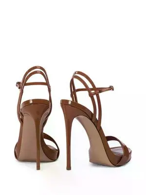 LE SILLA Gwen 120mm Leather Sandals - Brown