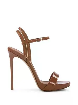 LE SILLA Gwen 120mm Leather Sandals - Brown