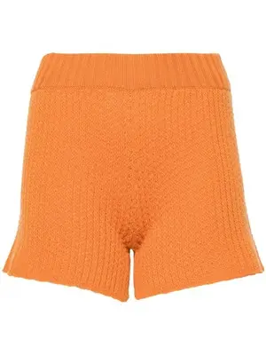 Alanui Ribbed-knit Thigh-high Shorts - Orange