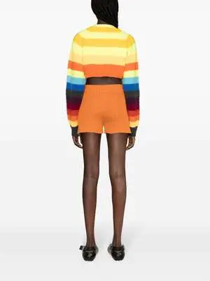 Alanui Ribbed-knit Thigh-high Shorts - Orange