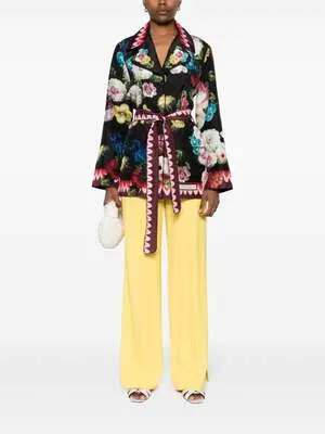 Dolce & Gabbana Floral-print Silk Shirt - Black