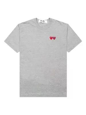 Play Comme Des Garcon Heart-patch T-shirt - Grey