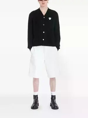 Play Comme Des Garcon Heart-patch Wool Cardigan