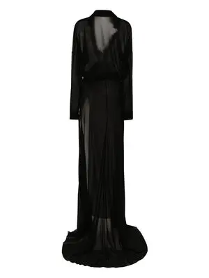 MONOT Sheer Maxi Shirt Dress