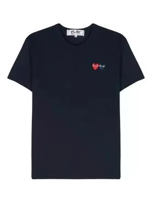 Play Comme Des Garcon Heart-patch T-shirt - Blue