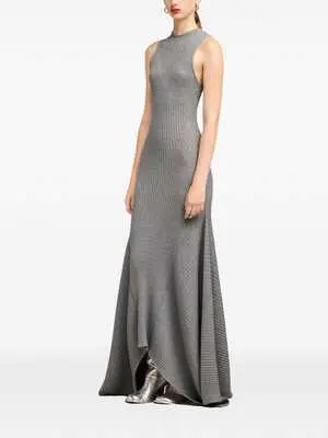 AMI Paris Asymmetric Wool Dress - Grey