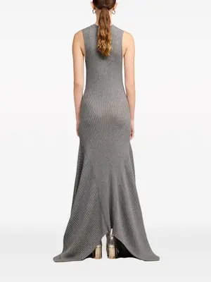 AMI Paris Asymmetric Wool Dress - Grey