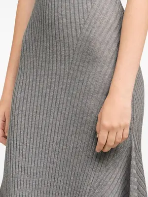 AMI Paris Asymmetric Wool Dress - Grey