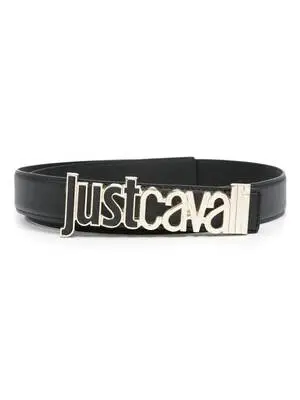 Just Cavalli Logo-lettering Leather Belt - Black