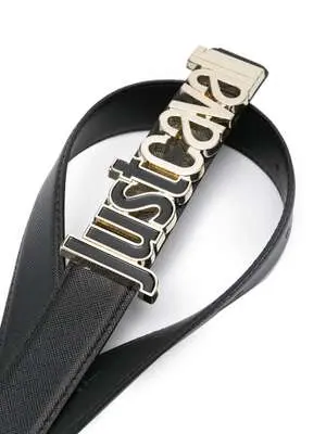 Just Cavalli Logo-lettering Leather Belt - Black