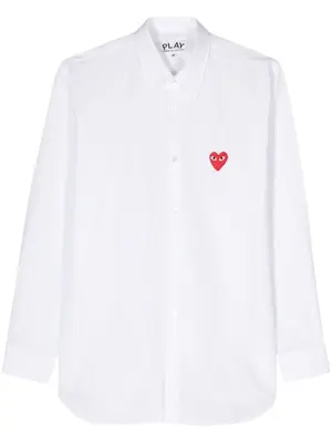 Play Comme Des Garcon Heart Appliqué Shirt
