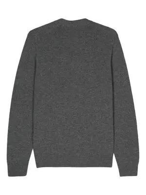 Play Comme Des Garcon Heart-patch Wool Cardigan - Grey