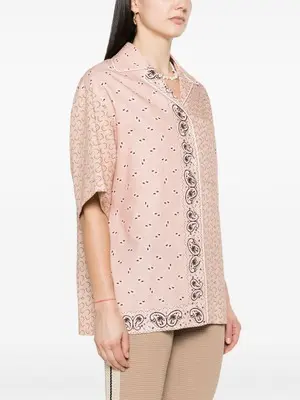 Palm Angels Mix-print Camp-collar Shirt