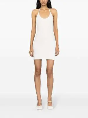 COURREGES Holistic Buckle 90's Logo-patch Minidress - White