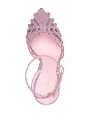 LE SILLA Embrace 110mm Glitter-embellished Sandals - Pink