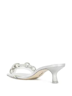 Cult Gaia Lynn Metallic Leather Sandals - Silver
