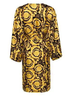 Versace Barocco-print Silk Robe