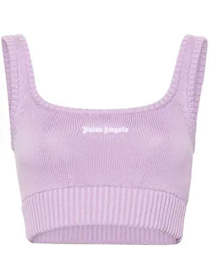 Palm Angels Embroidered-logo Knit Tank Top