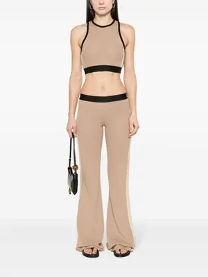 Palm Angels Logo-tape Knitted Tank Top - Neutrals