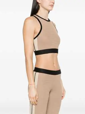 Palm Angels Logo-tape Knitted Tank Top - Neutrals