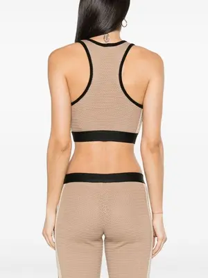 Palm Angels Logo-tape Knitted Tank Top - Neutrals